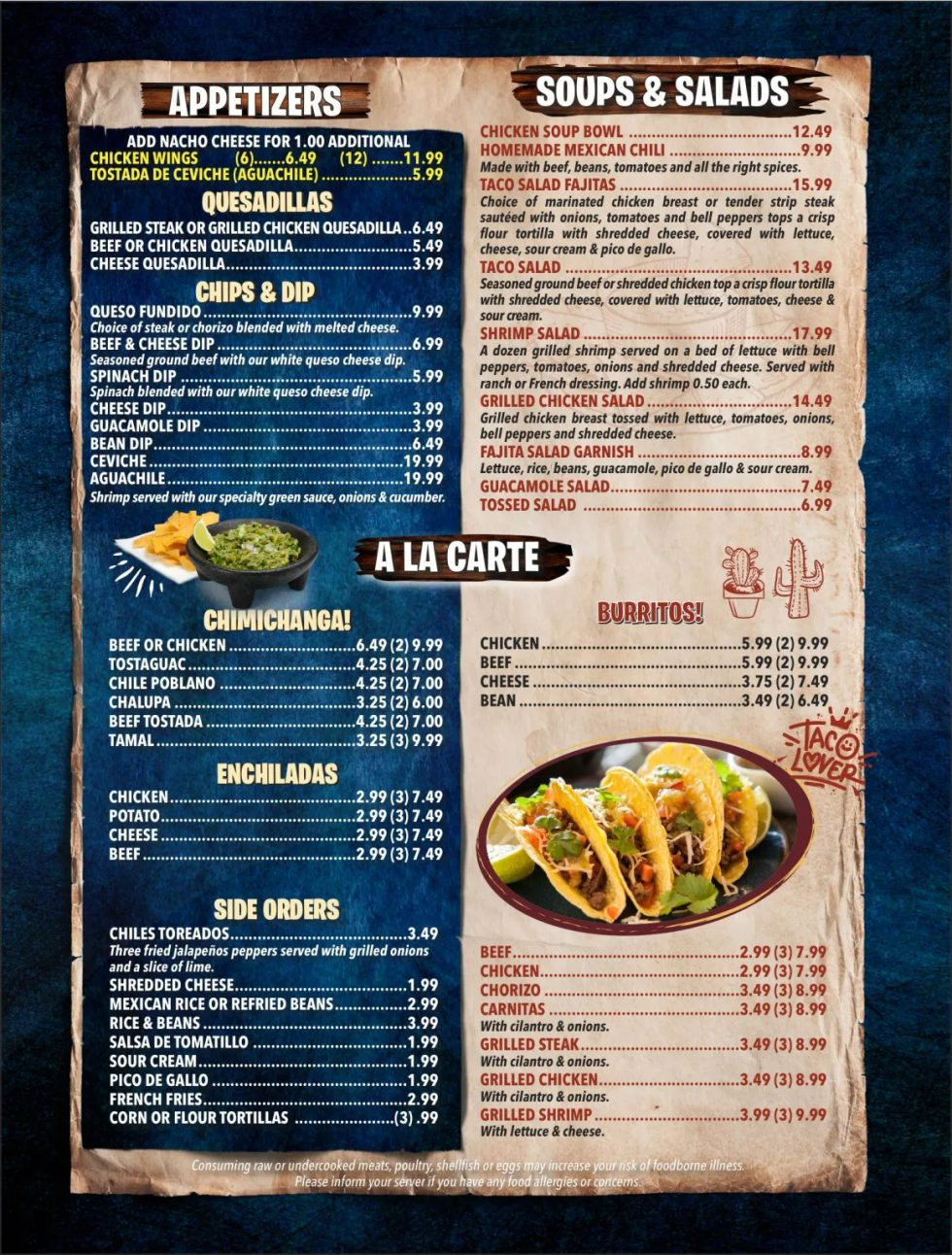 menu | Los Amigos