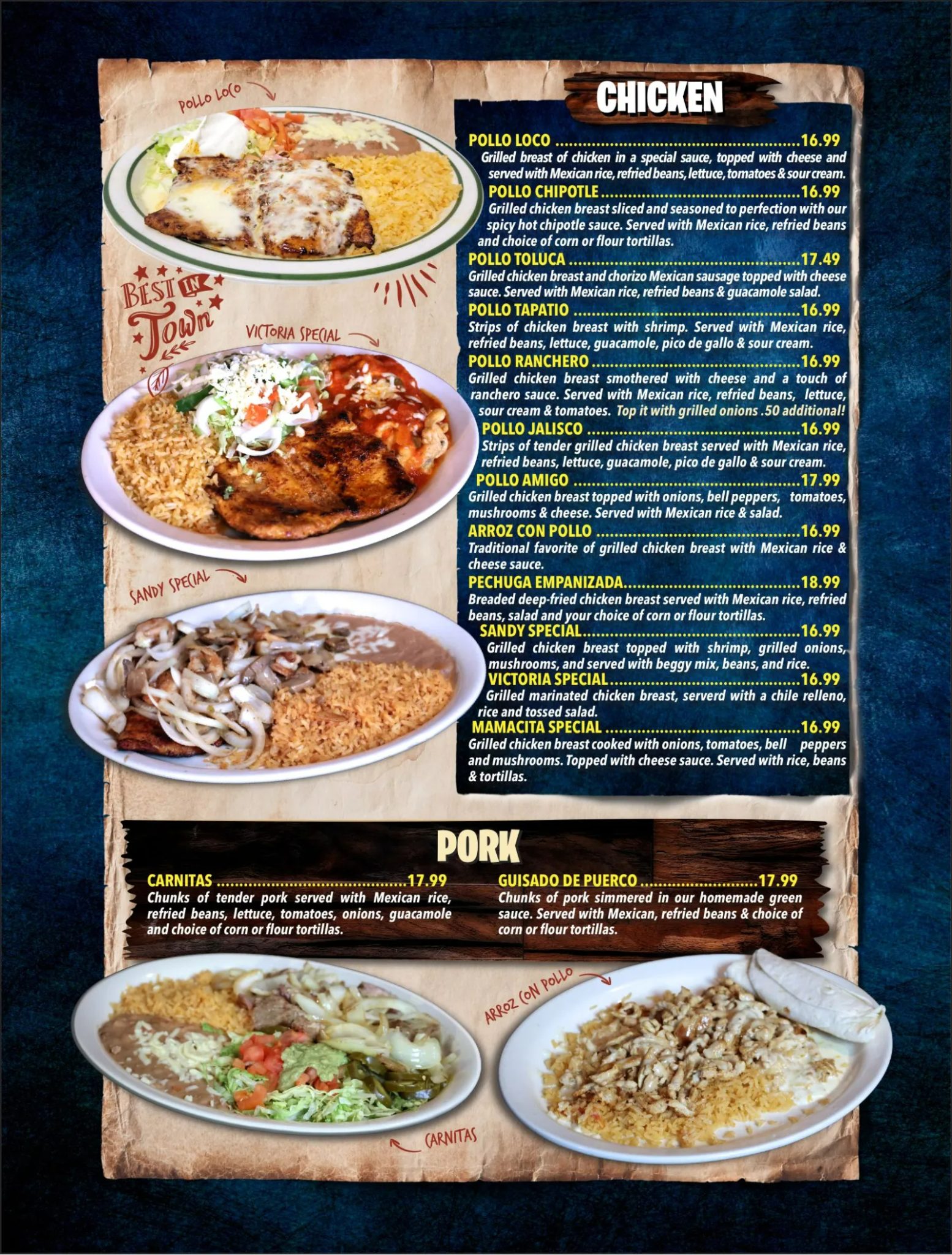 menu | Los Amigos